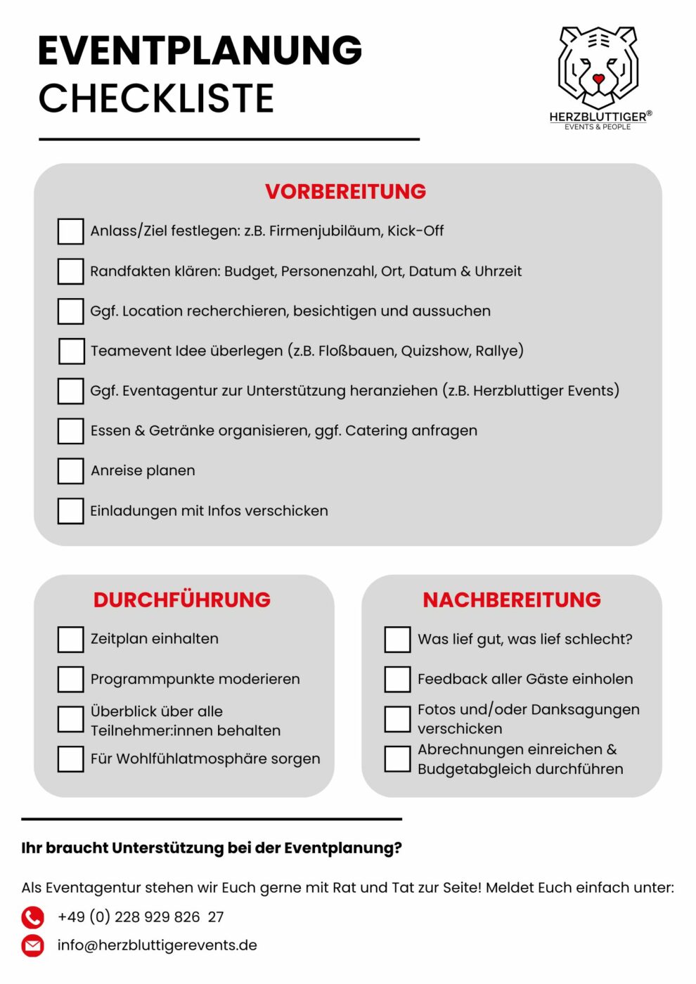Eventplanung Checkliste: Schritt für Schritt-Vorlage I PDF